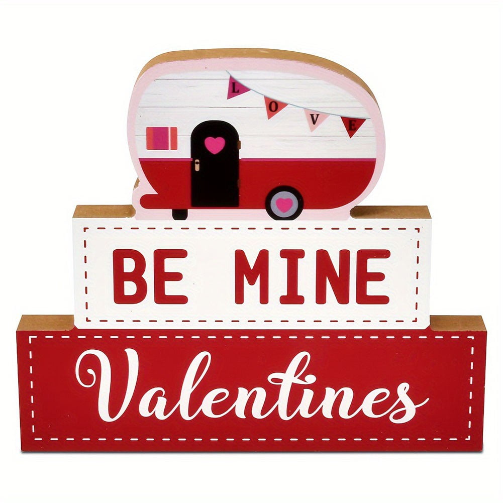 3 Valentines Day Wooden Table Decor Happy Valentine'S Tabletop Love ...