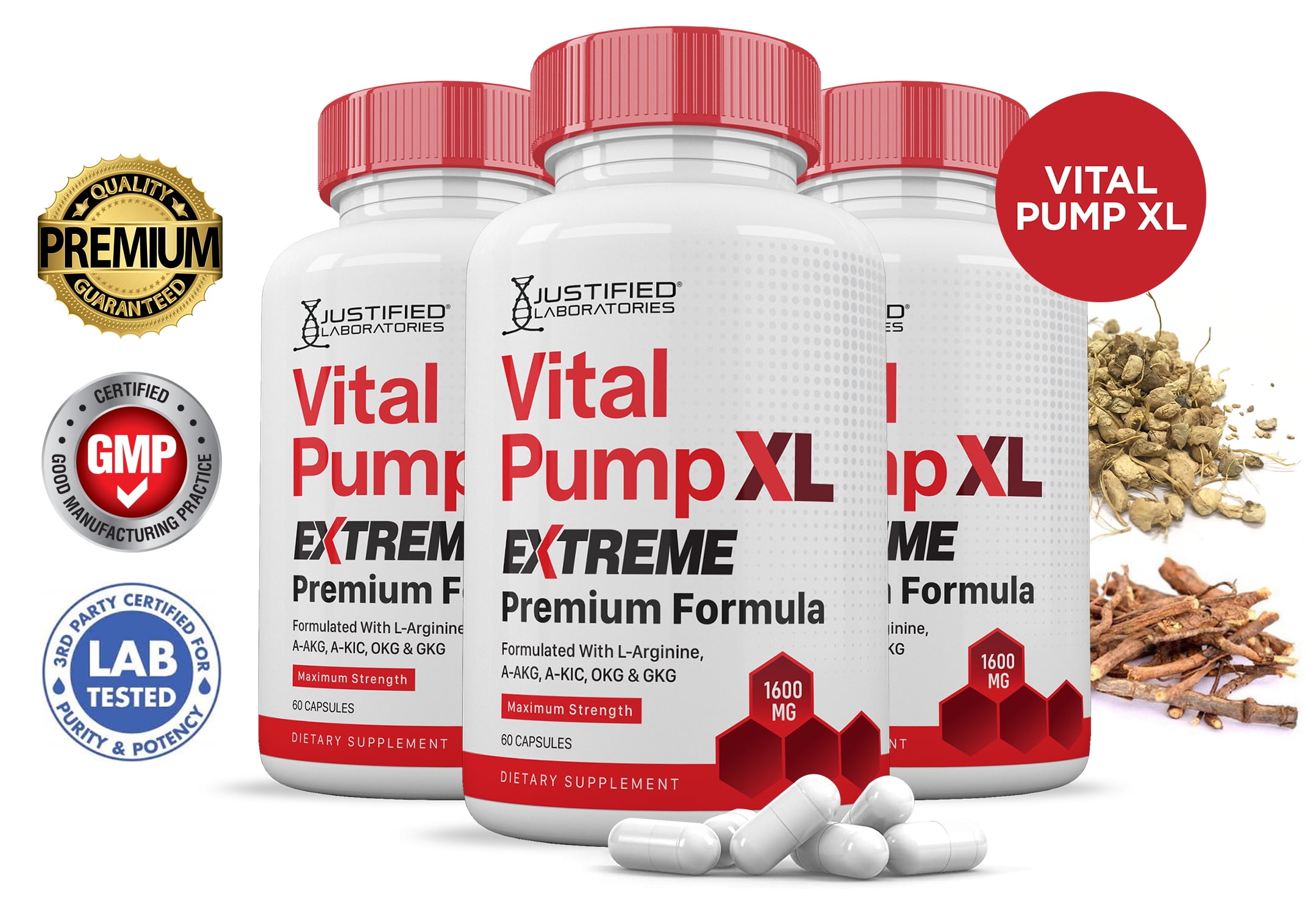 (3) Vital Pump XL Extreme Pills 1600MG Premium Formula Proprietary ...
