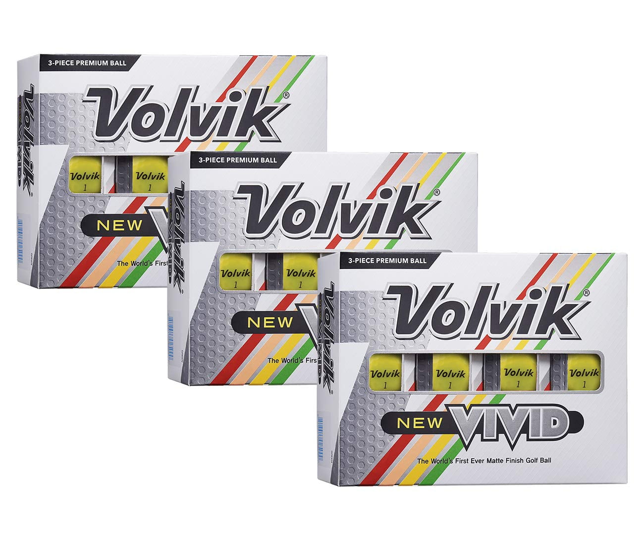 3 Volvik Vivid Golf Ball Packs | 36 Balls | High-Visibility Matte ...