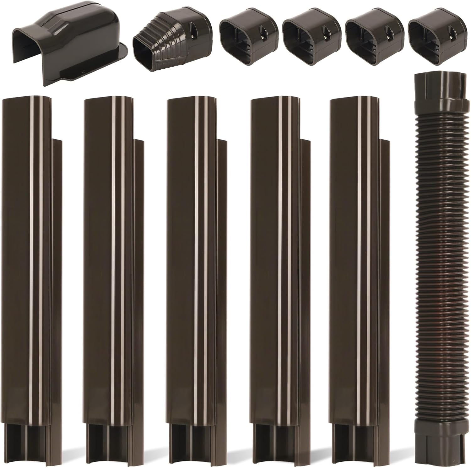 3" W 10 Ft Line Set Cover Kit for Mini Split Air Conditioner Brown ...