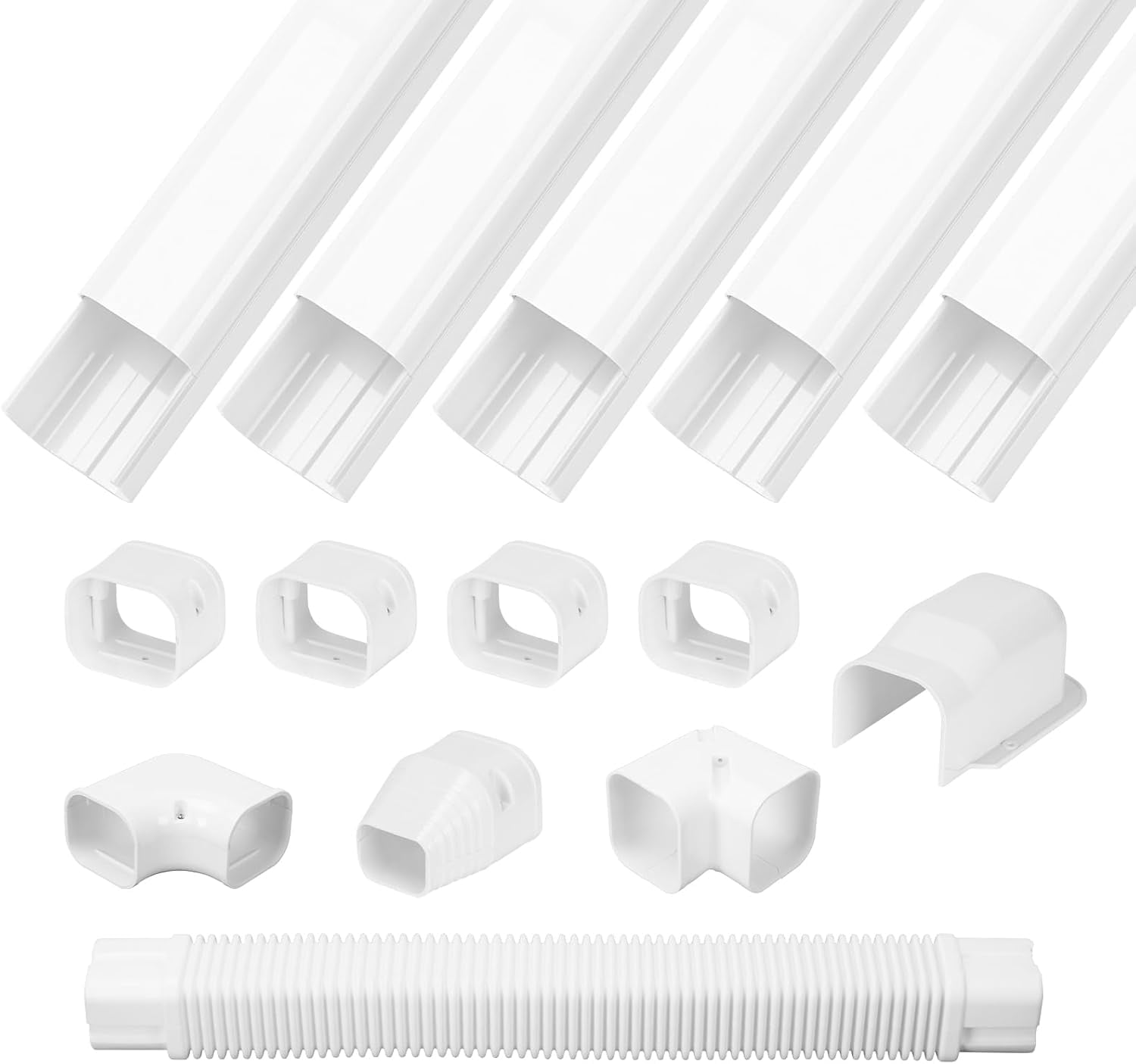 3" W 10Ft L Mini Split Line Set Cover Kit, Air Conditioner Decorative ...