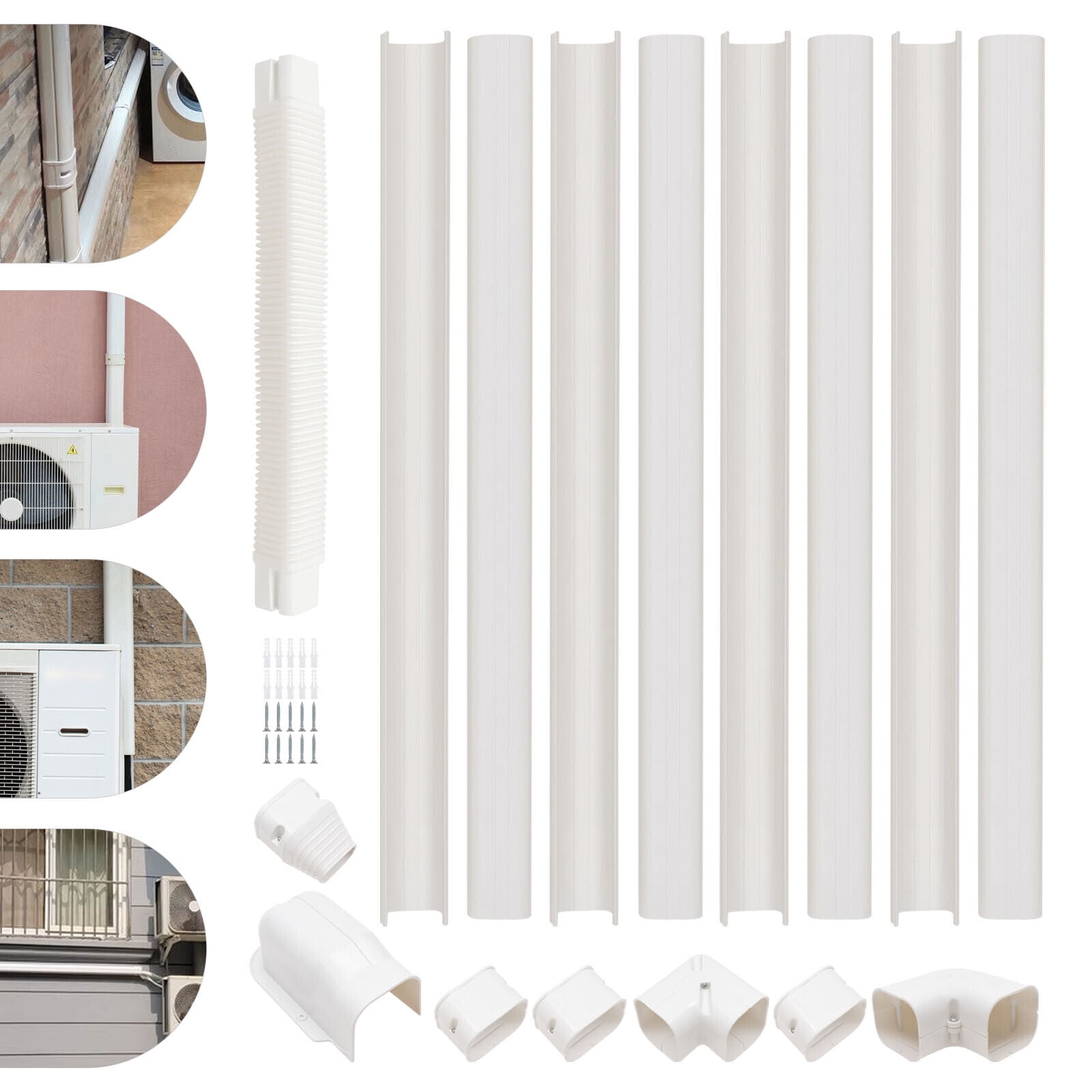 3" W 15Ft L Professional Grade Ductless Mini Split AC Line Set Cover ...