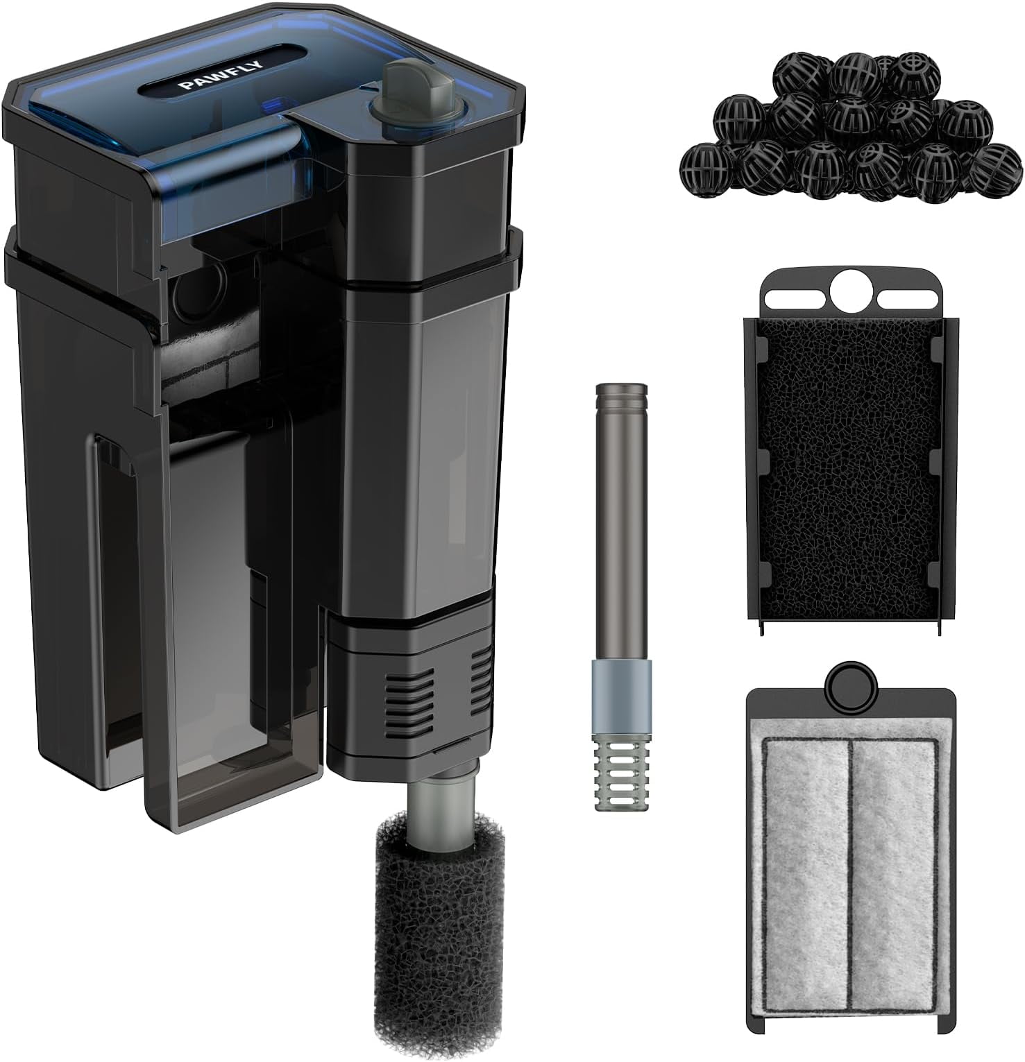 3 W Aquarium Filter, 15 Gallon Fish Tank Filter, 60 GPH Aquarium Filter ...