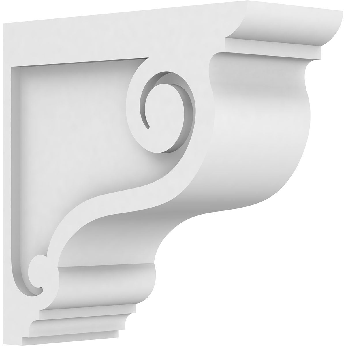 3"W x 10"D x 10"H Standard Scroll Architectural Grade PVC Corbel ...
