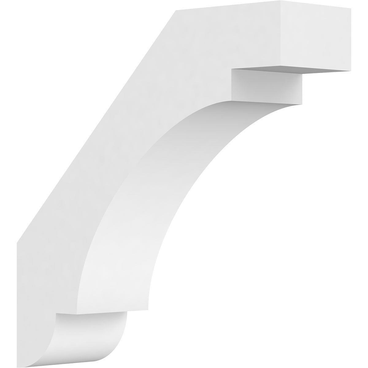 3"W x 12"D x 12"H Standard Aspen Architectural Grade PVC Knee Brace ...