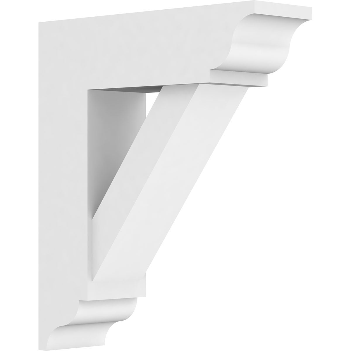 3"W x 12"D x 14"H Standard Traditional Architectural Grade PVC Bracket ...