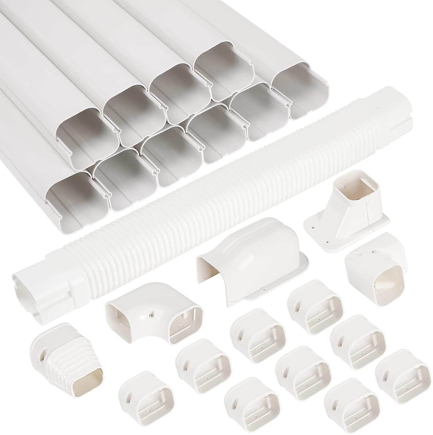 3" W x 16.1Ft L Line Set Cover Kit for Ductless Mini Split Air ...