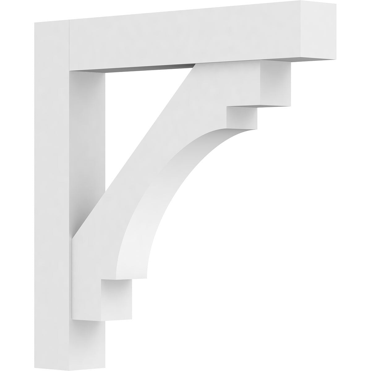 3"W x 24"D x 24"H Standard Merced Architectural Grade PVC Bracket with ...