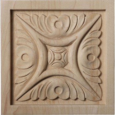 3"W x 3"H x 5/8"P Small Leaf Square Rosette, Maple - Walmart.com