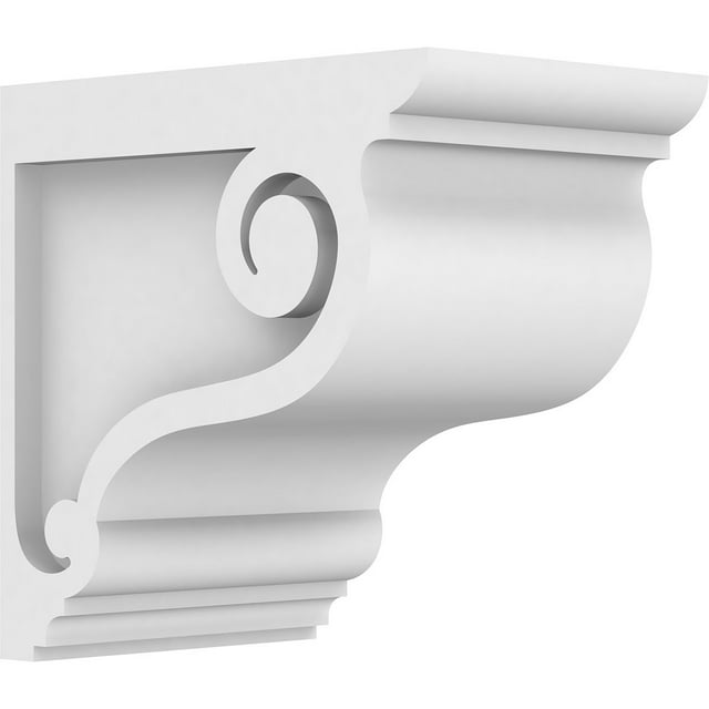 3"W x 6"D x 6"H Standard Scroll Architectural Grade PVC Corbel ...