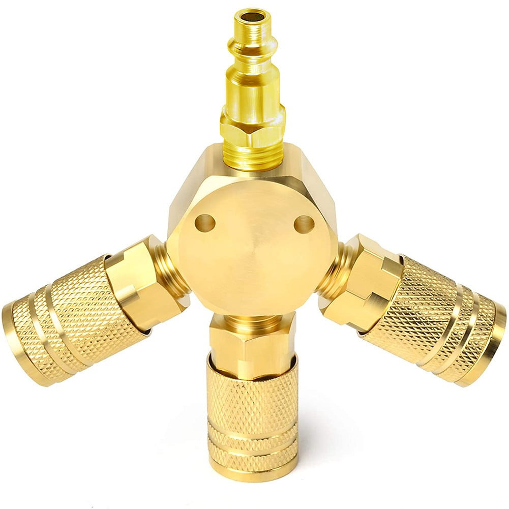 3 WAY Quick Coupler 1/4 NPT Connector Air Hose Pneumatic Tools America ...
