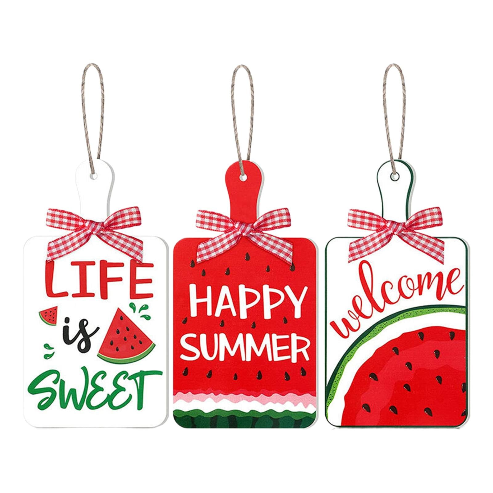 3 Watermelon Hanging Signs Watermelon Door Hanger Wood Welcome Door ...