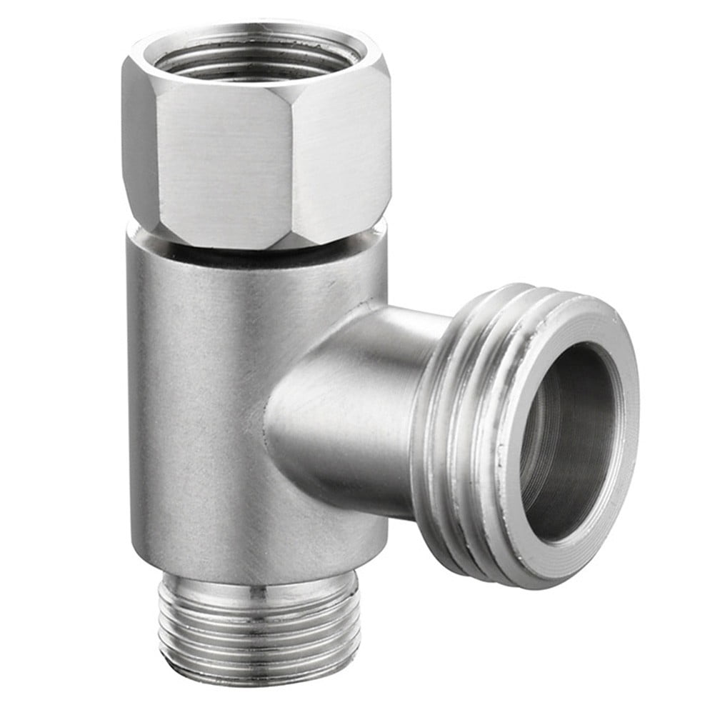 3 Way 3/8" And 1/2" Thread Water Feed Adapter Tee Connector Stainless ...