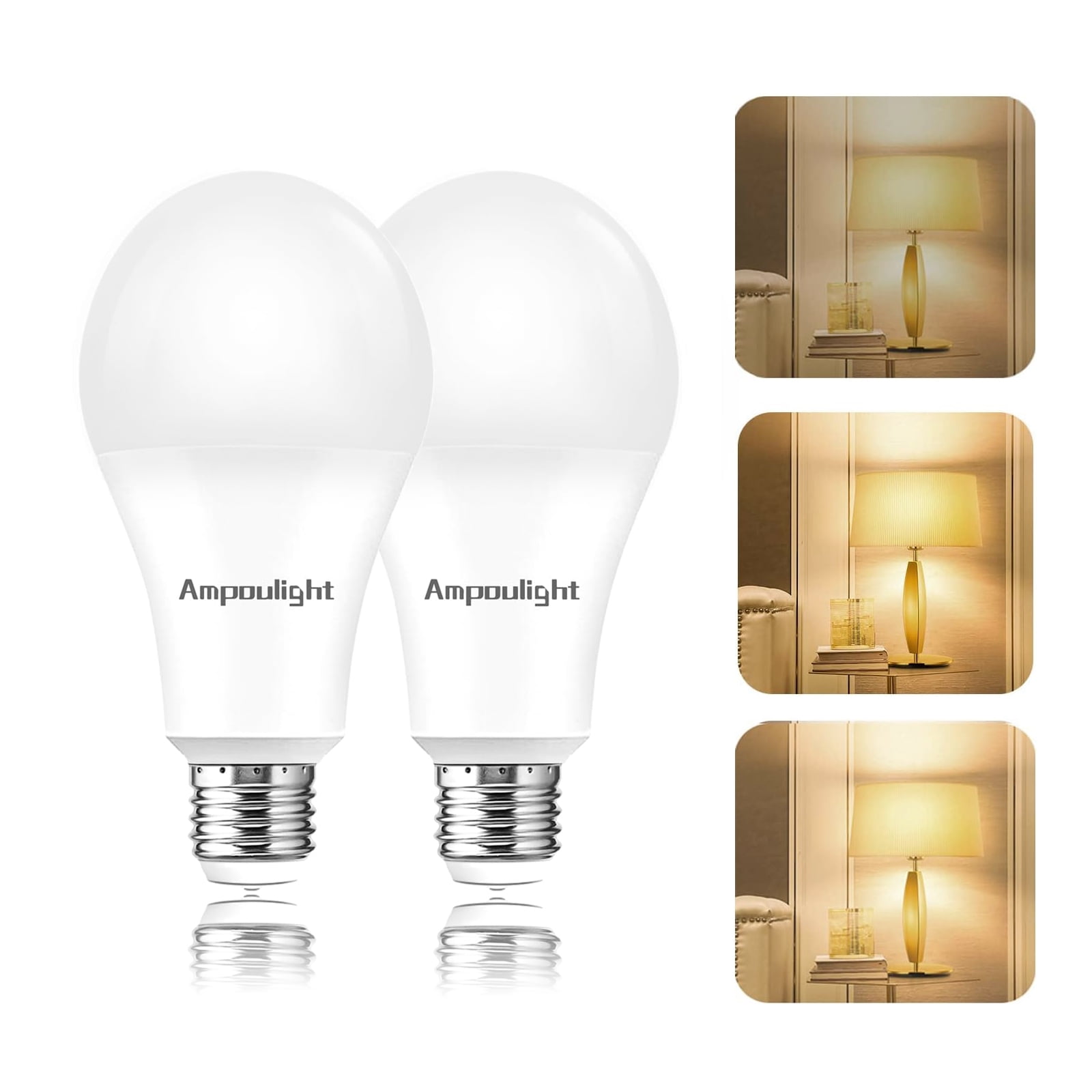 3 Way LED Light Bulbs 30 70 100W Equivalent, E26 Medium Base 3000K Warm ...