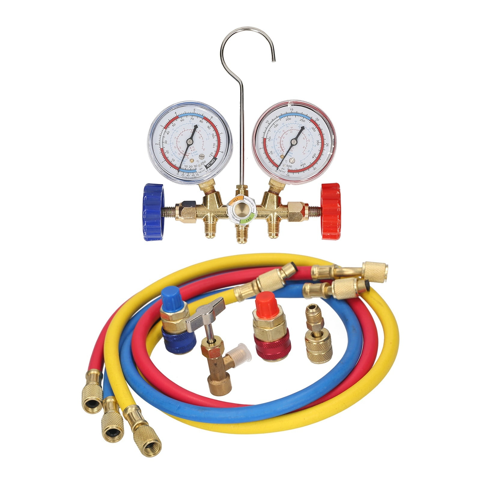 3 Way AC Diagnostic Manifold Gauge Set for Charging, Fits Refrigeration ...