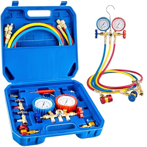 3 Way AC Gauges Set, AC Manifold Gauge Set for R134a R12 R22 R502 ...