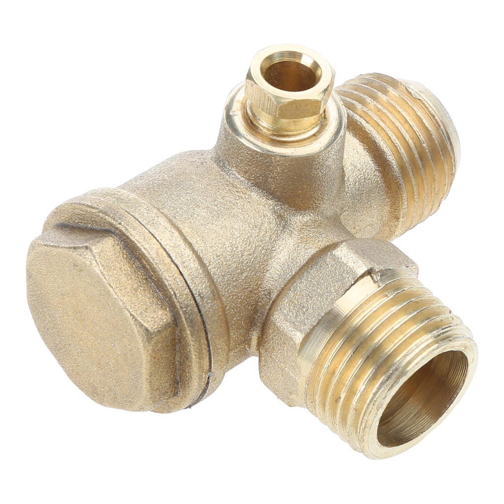 3-Way Air Compressor Check Valves Pure Copper 3-Port Male Threaded Tube ...