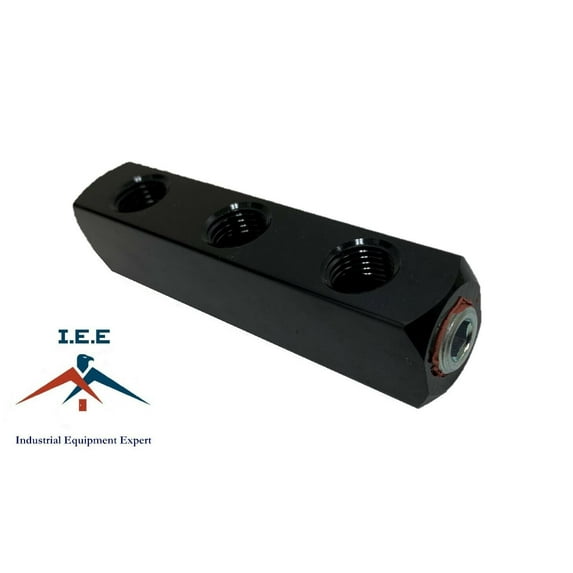 3 Way Air Hose Coupler Distribution Block Bar Line Splitter Manifold 1/ ...