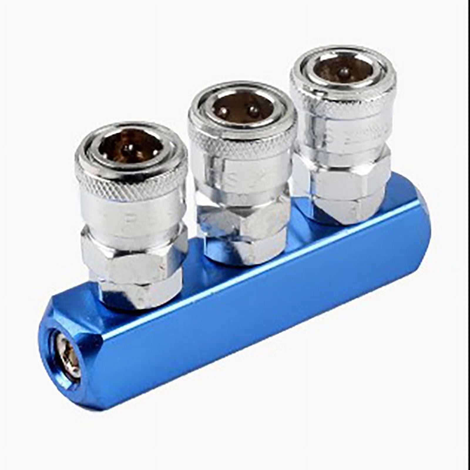 3 Way Air Hose Splitter Compressor Air Manifold Pneumatic Fitting Quick Connector Straight ...