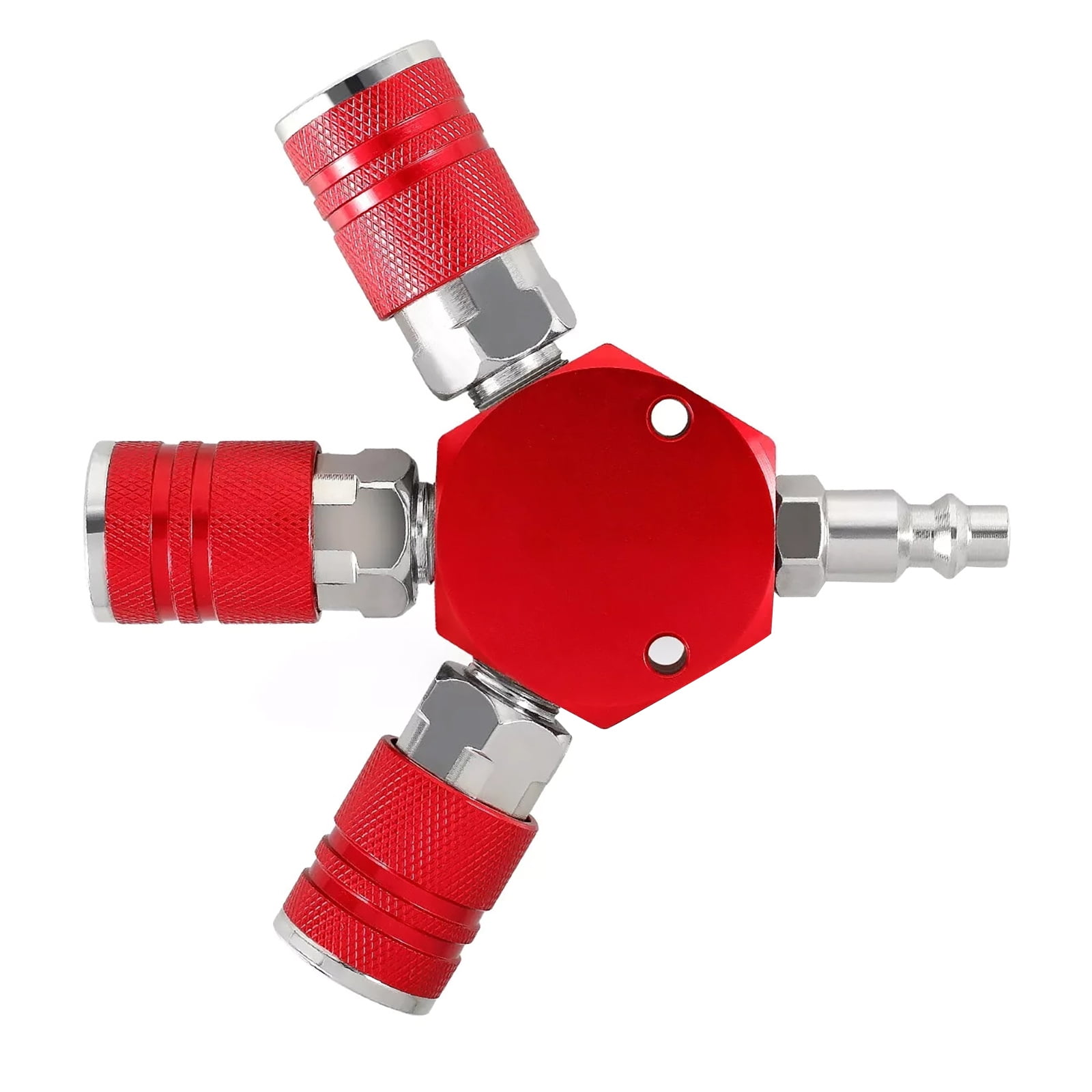 3 Way Air Manifold for Pneumatic Systems, Durable Steel Aluminum, 1/4 ...