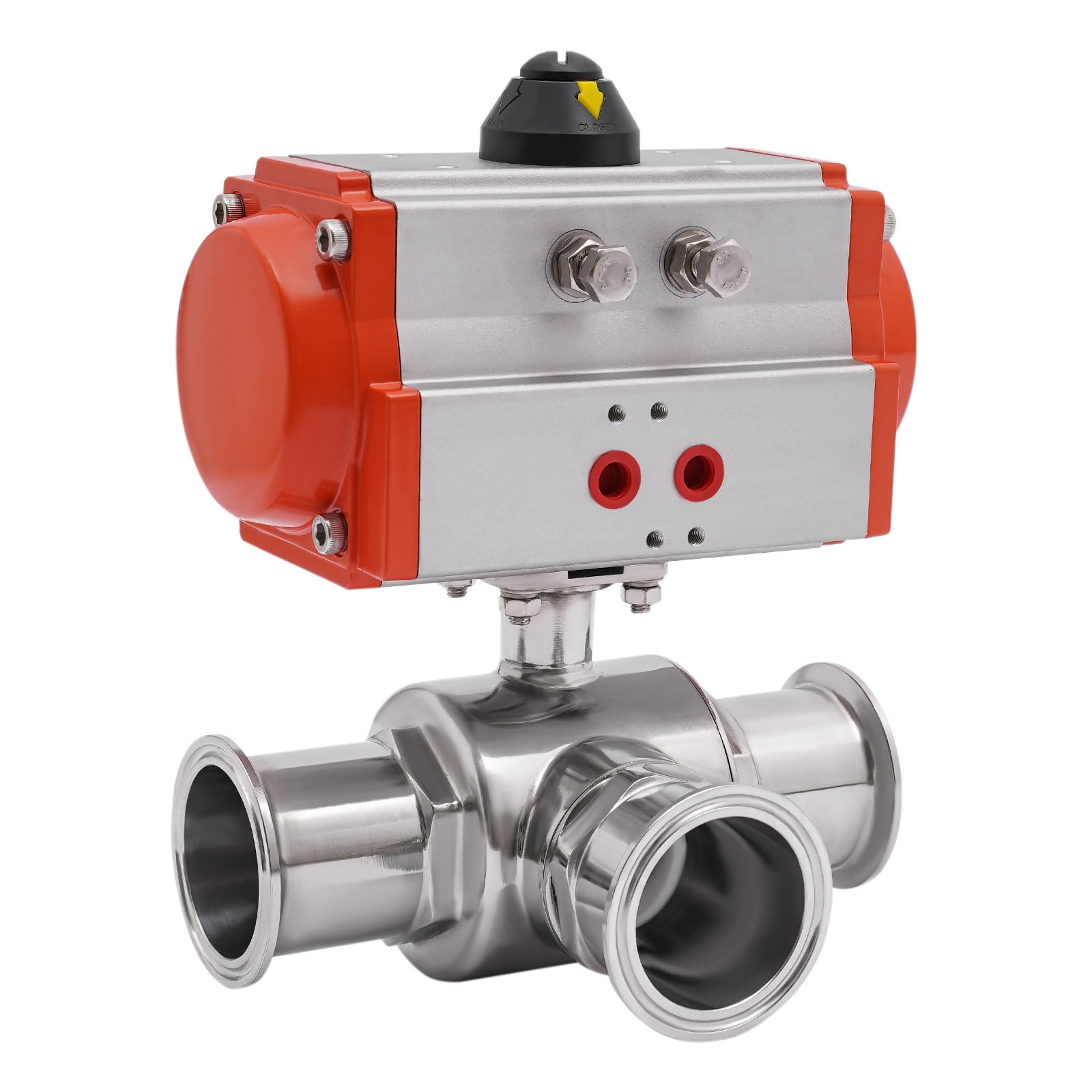 3-Way Ball Valve, 2" Φ51 Pneumatic Drive Three-way Quick Release Ball ...