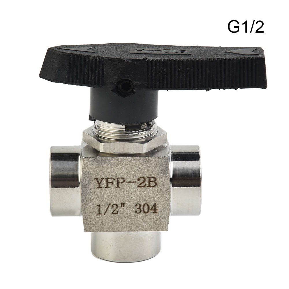 3 Way Ball Valve 304 Stainless Steel BSPP Female Thread Valve for Water ...