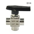 3 Way Ball Valve 304 Stainless Steel BSPP Female Thread Valve for Water ...