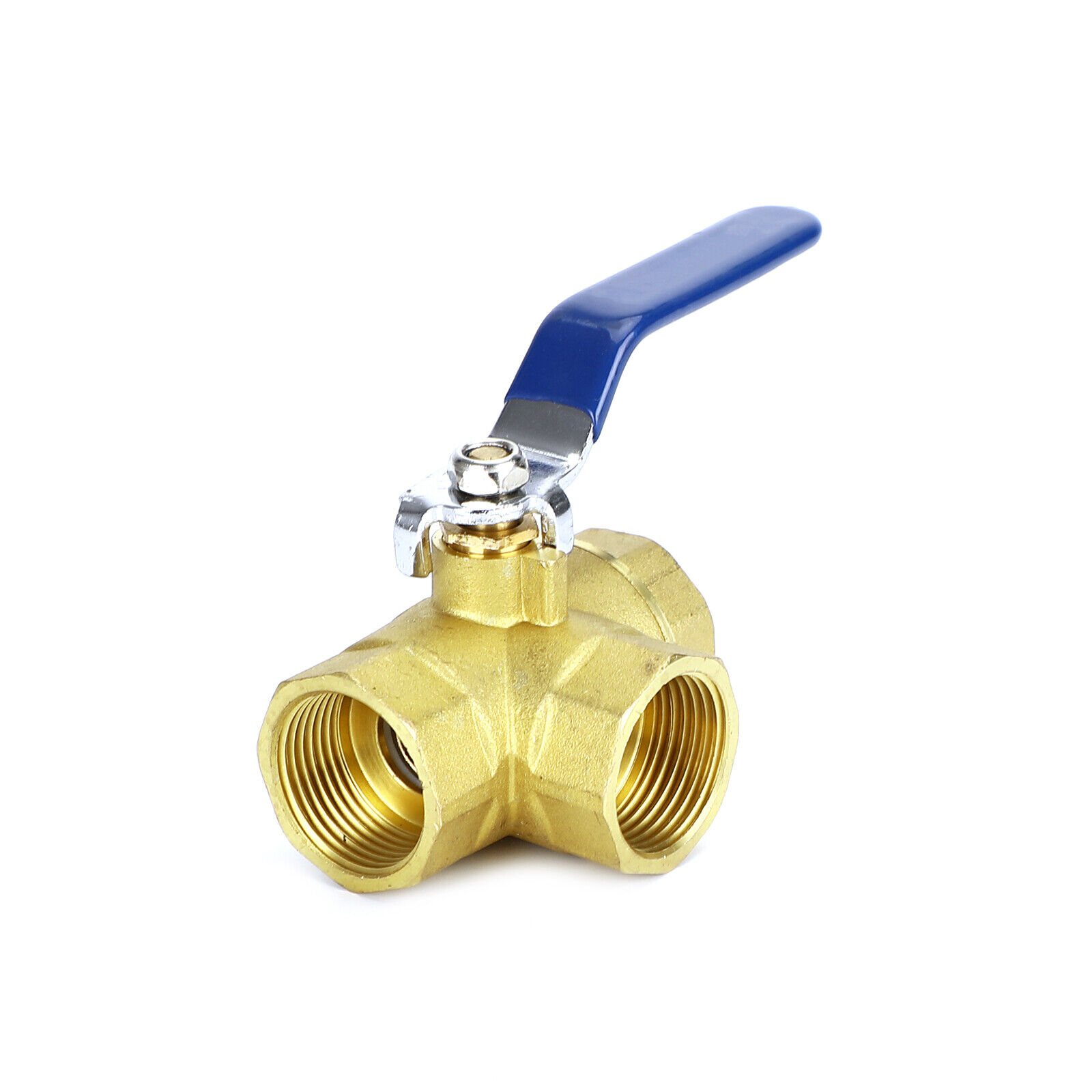 3-Way Ball Valve Female L Port Lever Handle 1" NPT Made Of Forged Brass ...