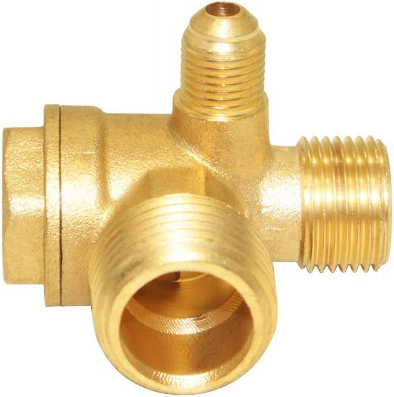 3-Way Brass Male Threaded Air Compressor Check Valve Central Pneumatic ...