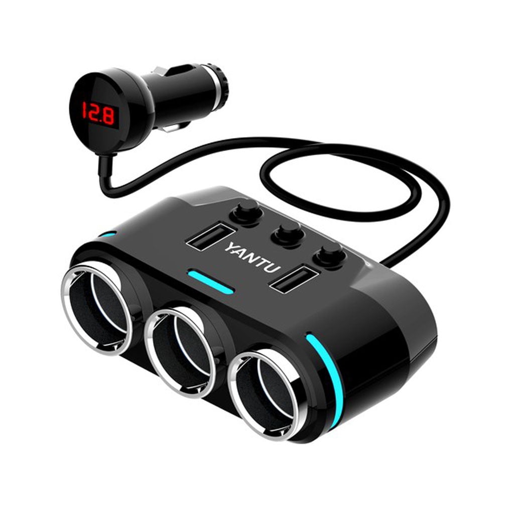 3 Way Car Socket Extension Splitter USB Charger 12V Fall Decorations ...