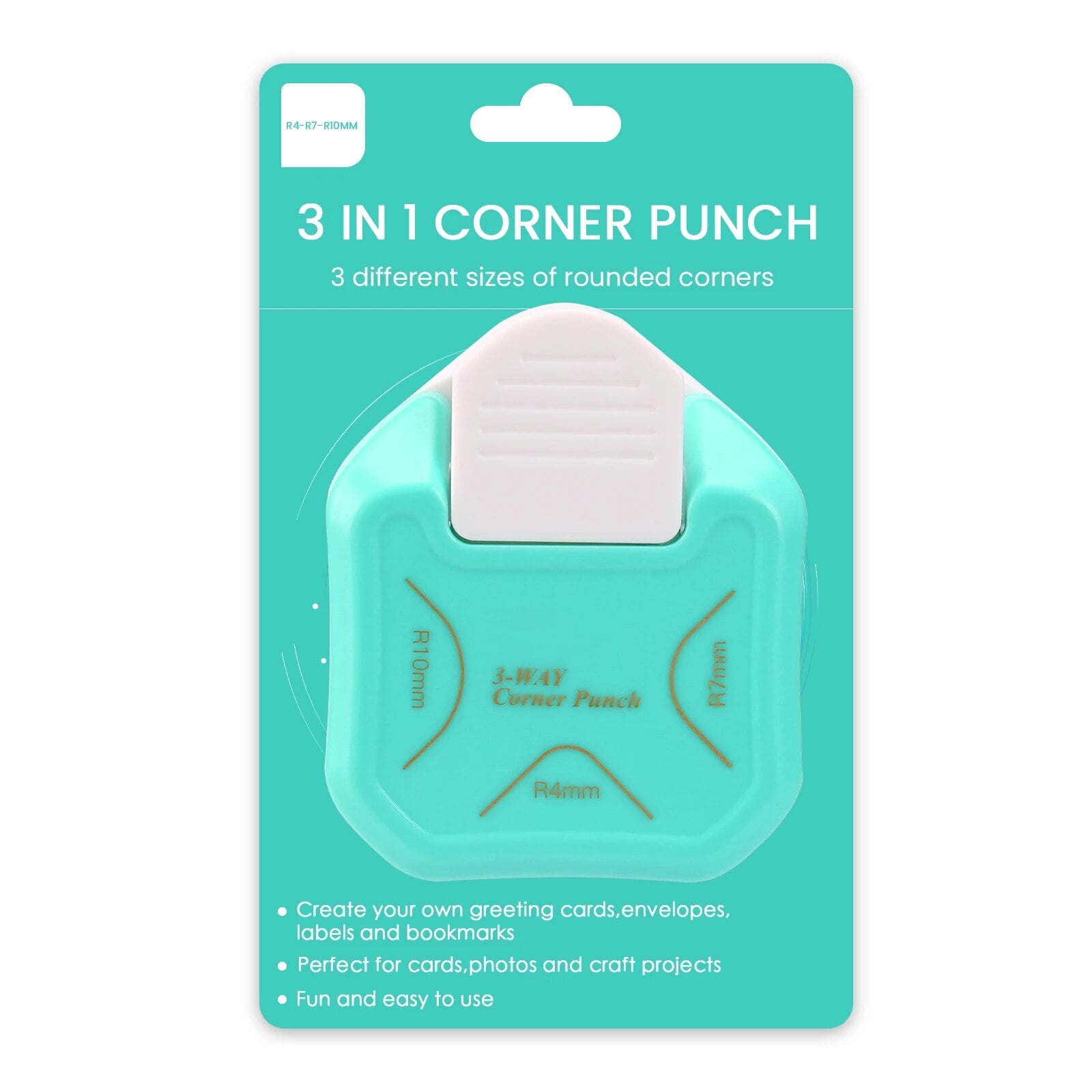 3 Way Corner Rounder Punch, 4mm, 7mm, 10mm 3 in 1 Corner Cutter for ...