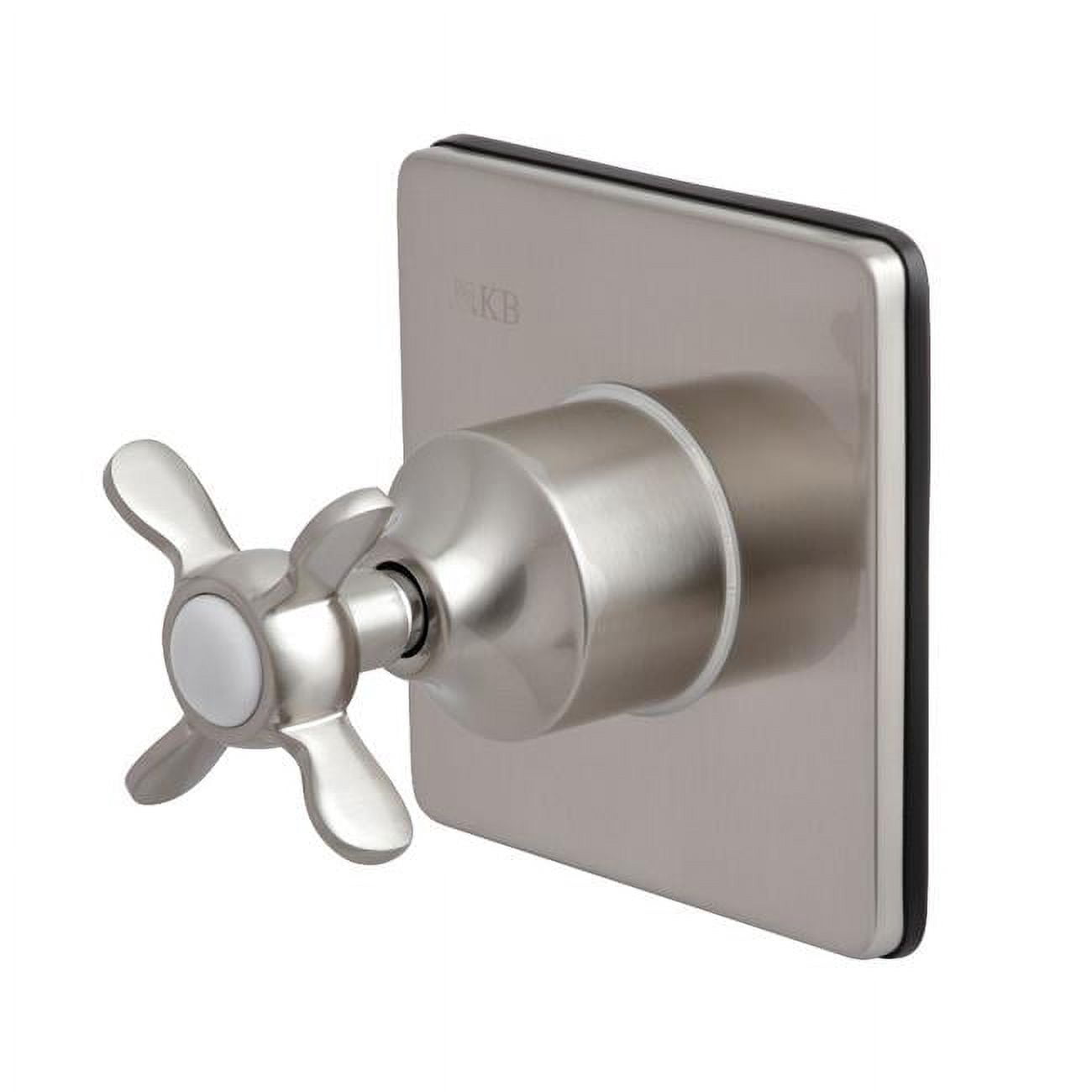 3 Way Cross Handle Diverter Valve with Trim Kit, Brushed Nickel ...