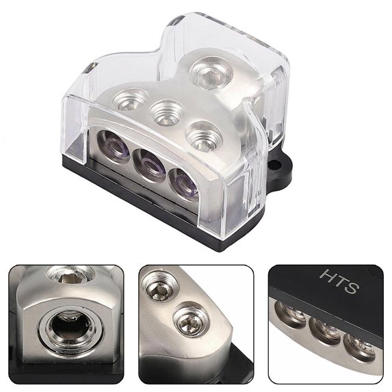 3 Way Distribution Block Car Audio Power Wire Splitter 1*0 Gauge In 3*4 ...