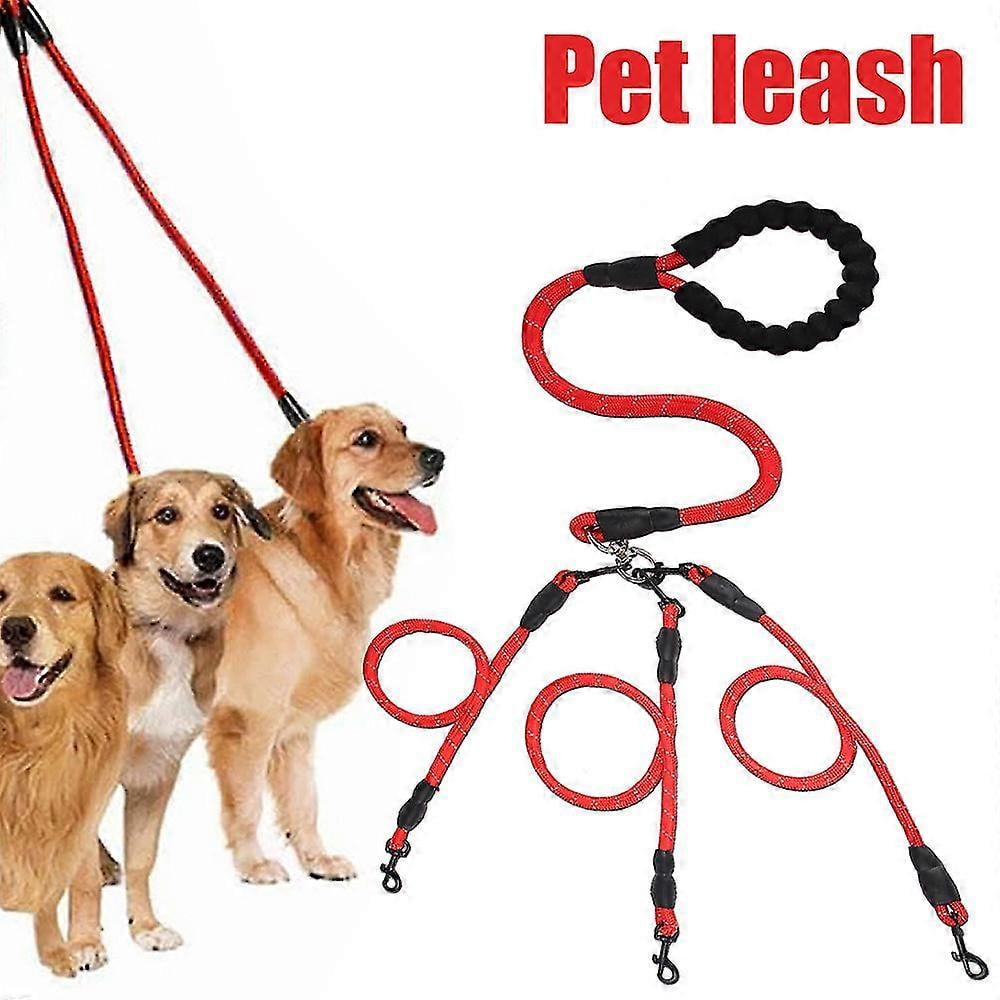 3 Way Dog Coupler Leash 360 Swivel No-Tangle Durable Nylon Pet ...