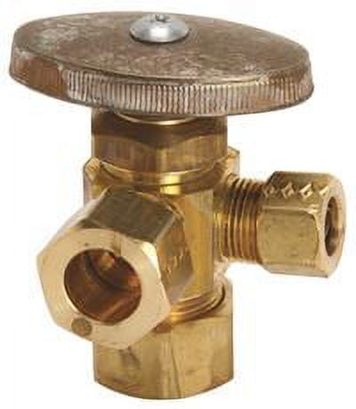 3-Way Dual Angle Stop Valve 1/2 In. Nominal Comp X 1/2 In. Od X 3/8 In ...