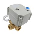 3 Way Electric Ball Valve Brass Motor Actuated With Manual Function L ...