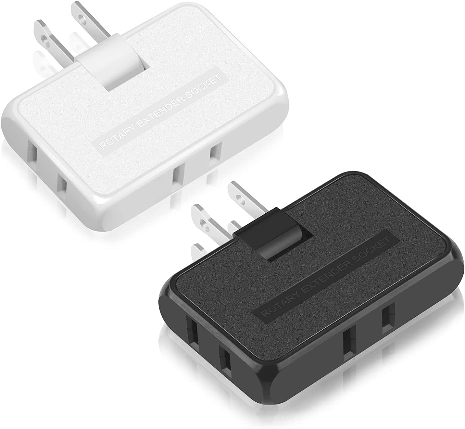 3 Way Flat Outlet Adapter. 2-Prong Swivel Indoor Mini Wall Tap Outlet ...