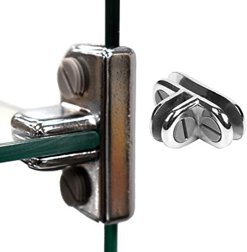 3 Way Glass Cube Connector to Add Adjustable Height Glass Shelf to 3/16 ...