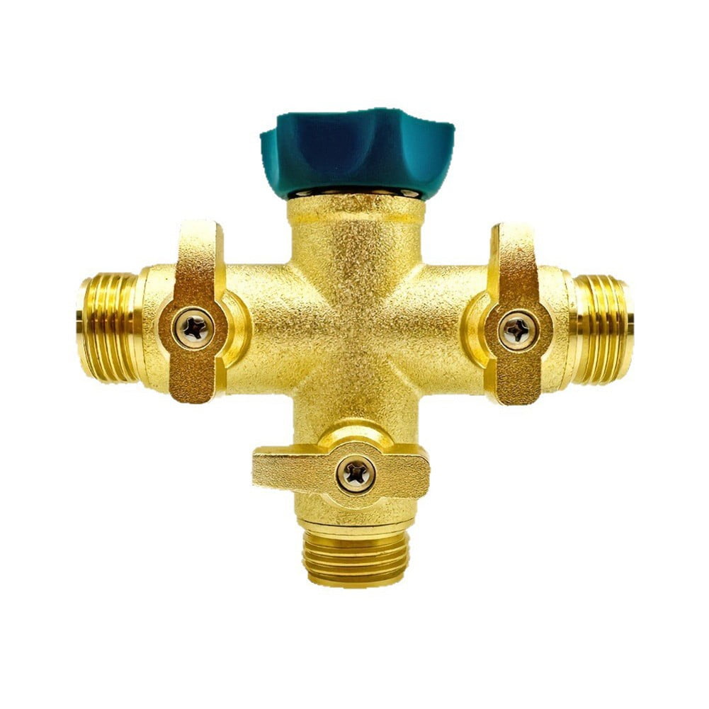 3-Way Heavy Duty Brass Garden Hose Splitter With Easy Grip & Control ...
