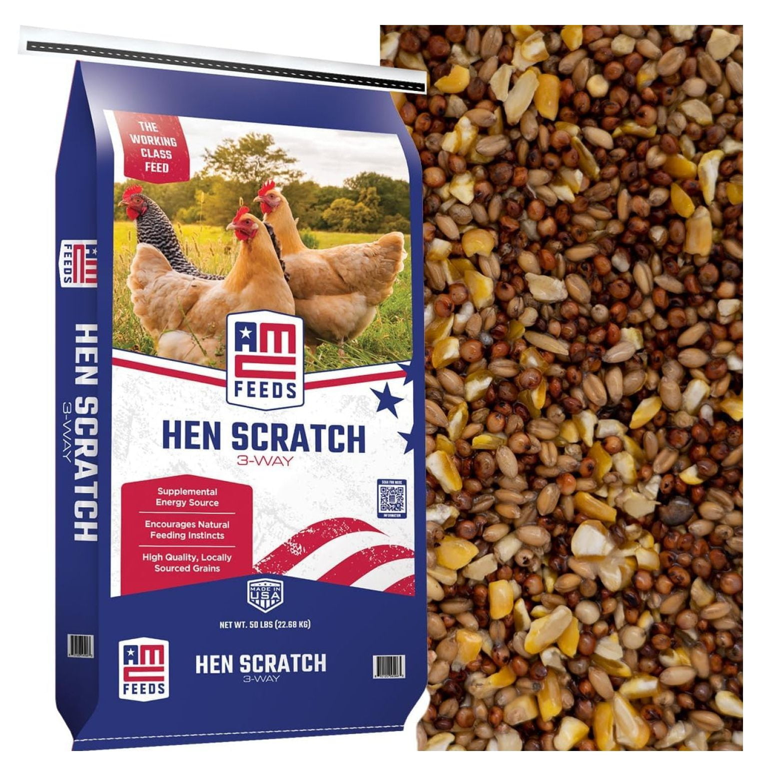 3-Way Hen Scratch Chicken Feed - 50 Pound Bag - Walmart.com