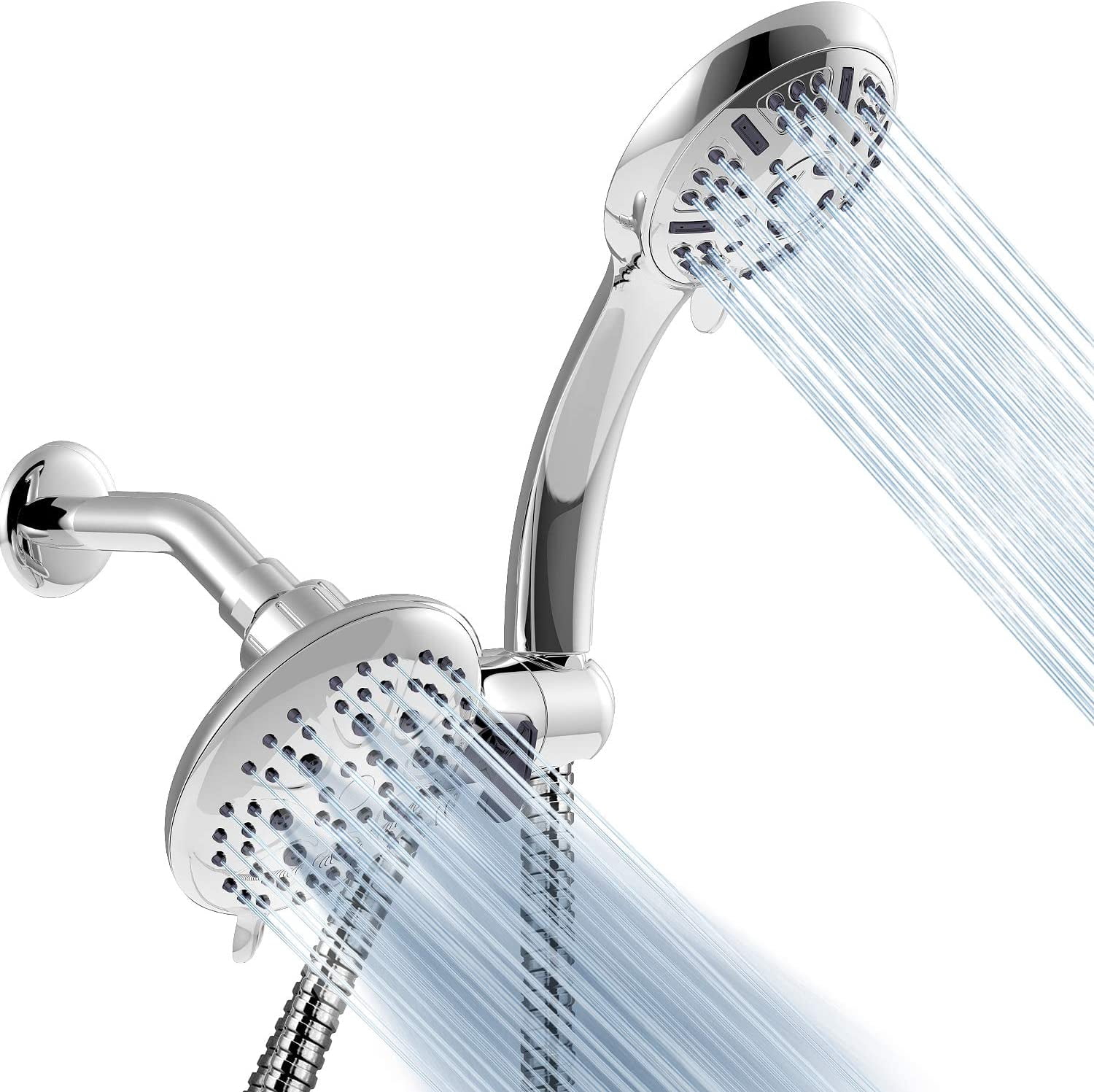 3-Way High Pressure Shower Head Combo – 9 Spray Settings Handheld ...