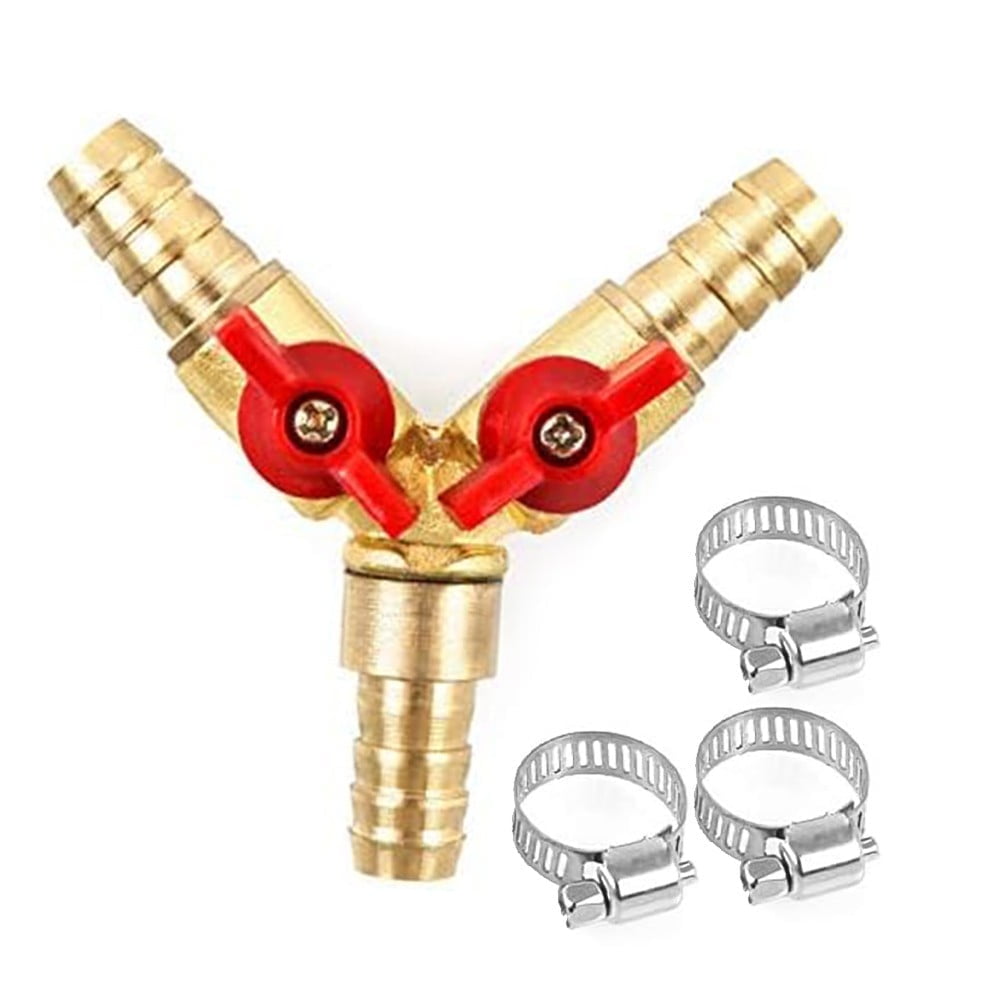 3 Way Hose Connector Y Splitter Ball Valve for Joinery Faucet Air Water ...