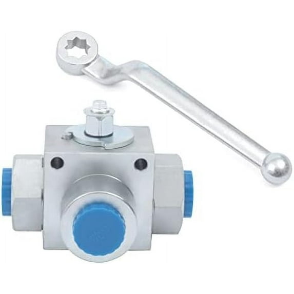 3 Way Hydraulic Ball Valve 3/4 inch NPT Female Hydraulic Valve 5800PSI ...