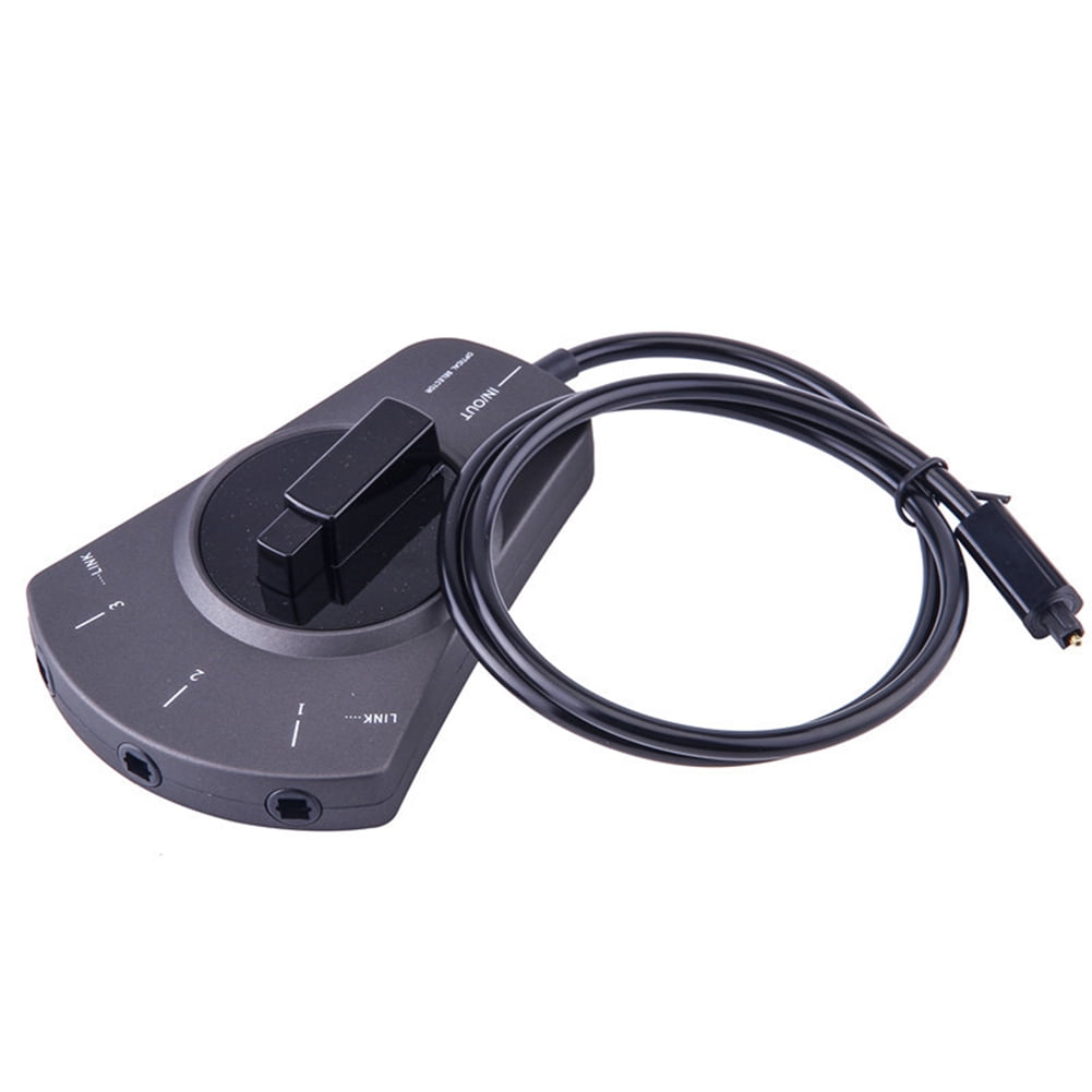 3 Way In/Out Digital Toslink Audio Splitter Manual Switch Fiber Optic ...