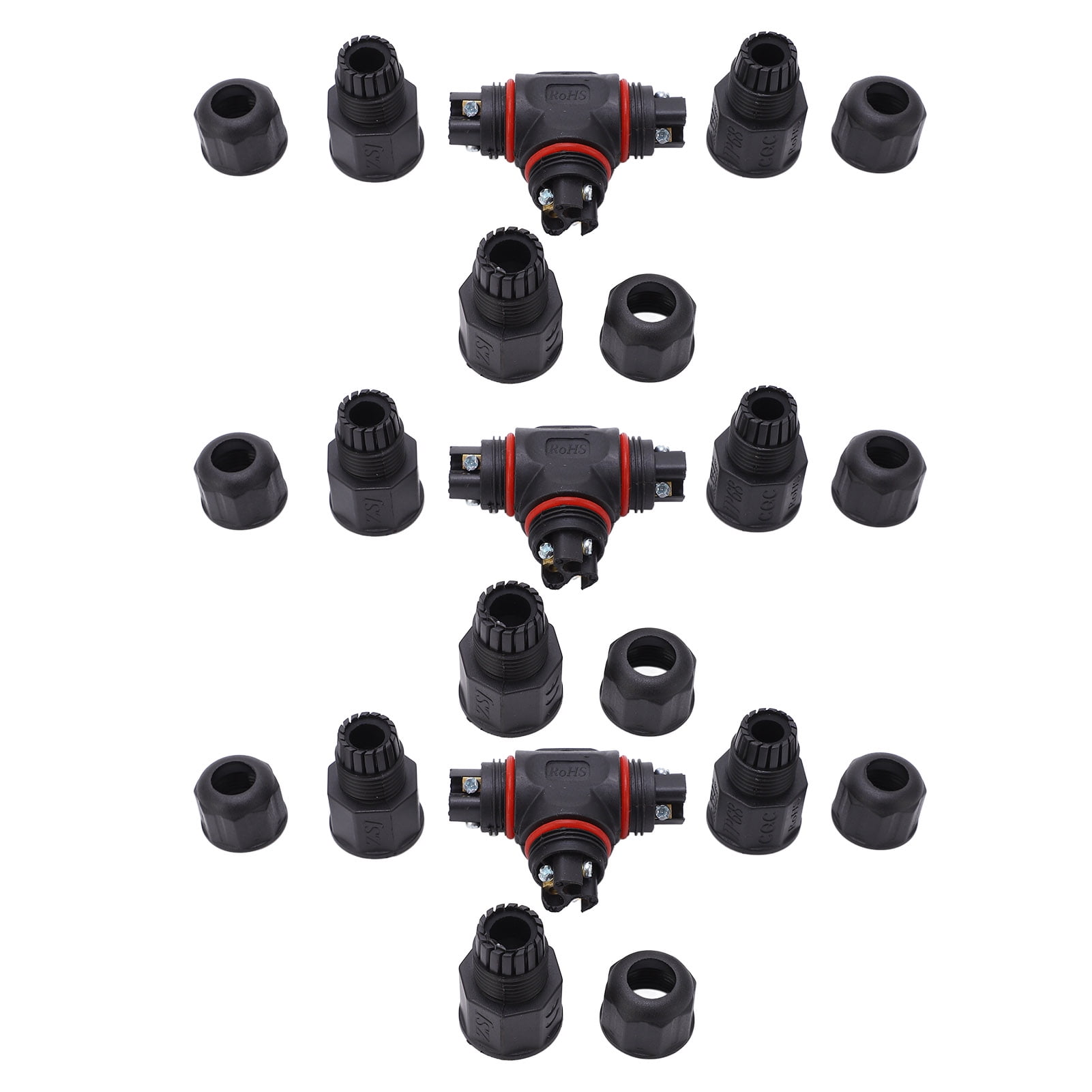 3 Way Junction Box Connector 3 Pin IP68 Waterproof Silicone Sealing ...