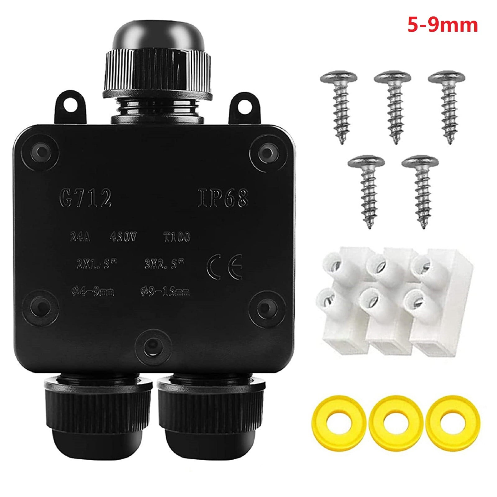 3-Way Junction Box Waterproof IP68, Cable Connector Earth Outdoor ...