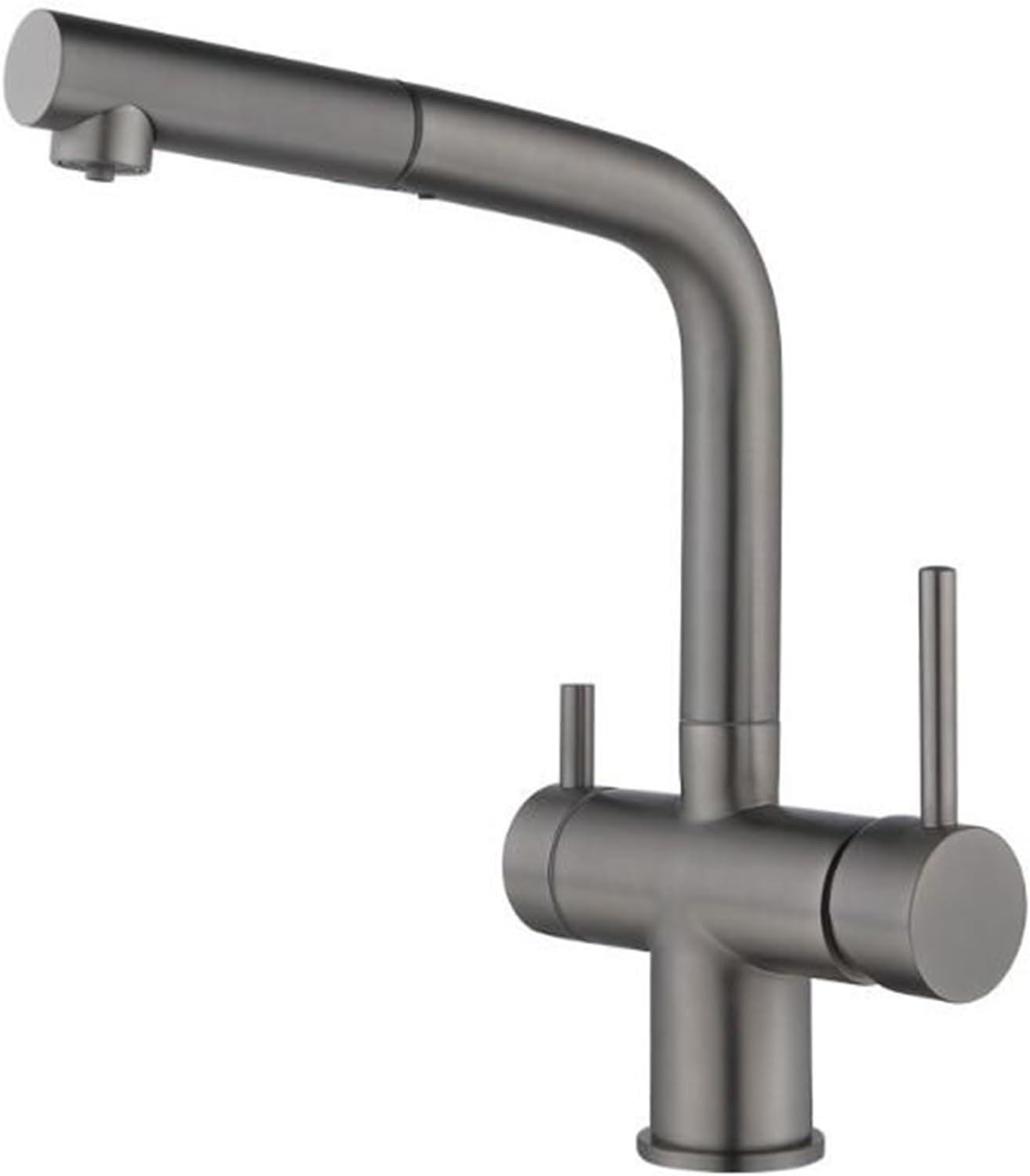 3 Way Kitchen Faucet 360° Swivel Brass Kitchen Mixer Faucet-Grey ...