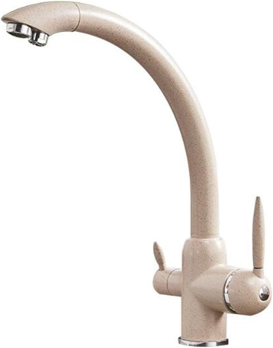 3 Way Kitchen Faucet Brass Hot and Cold Water Pure Water Rotating ...