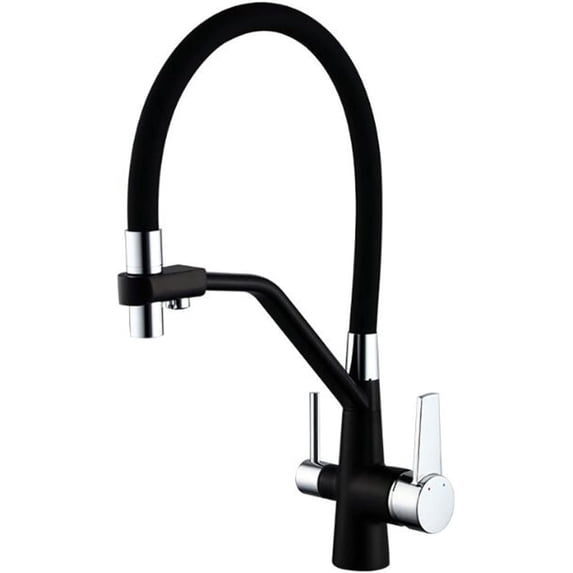 3 Way Kitchen Faucet Brass Single Hole Rotating Hot and Cold Water ...