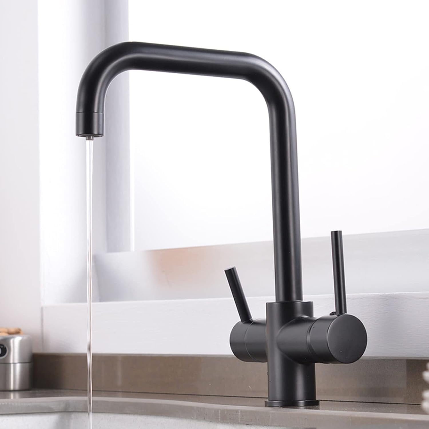 3 Way Kitchen Faucet for Filter Water System, Kitchen Taps Brass Swivel ...